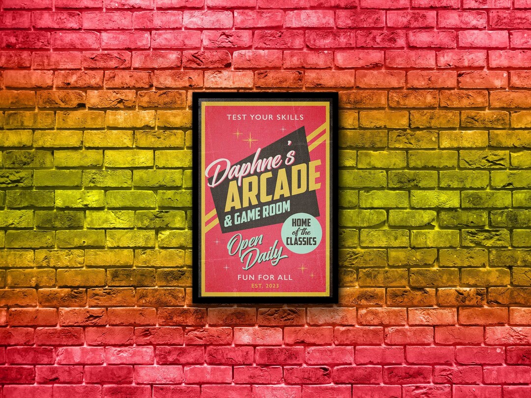 Personalized Vintage Arcade Poster Sign Man Cave Basement Game Room - Etsy