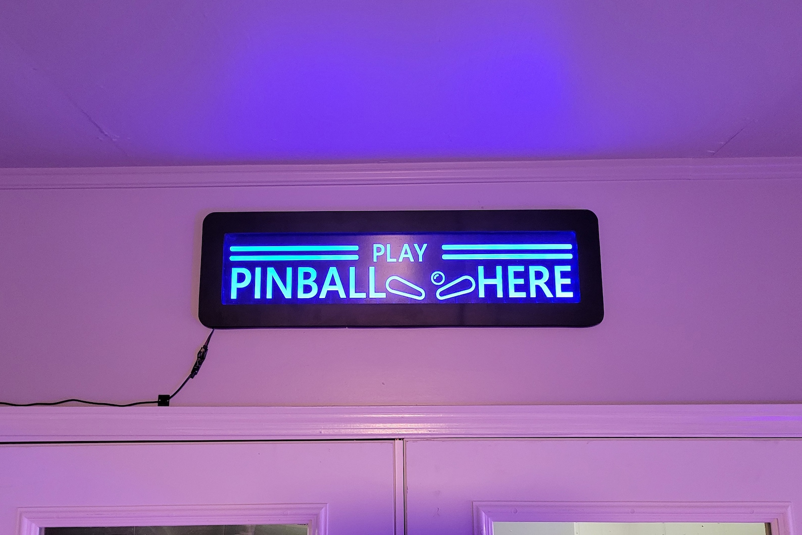 Large Framed Wall Pinball Arcade Game Room LED Acrylic Sign - Etsy
