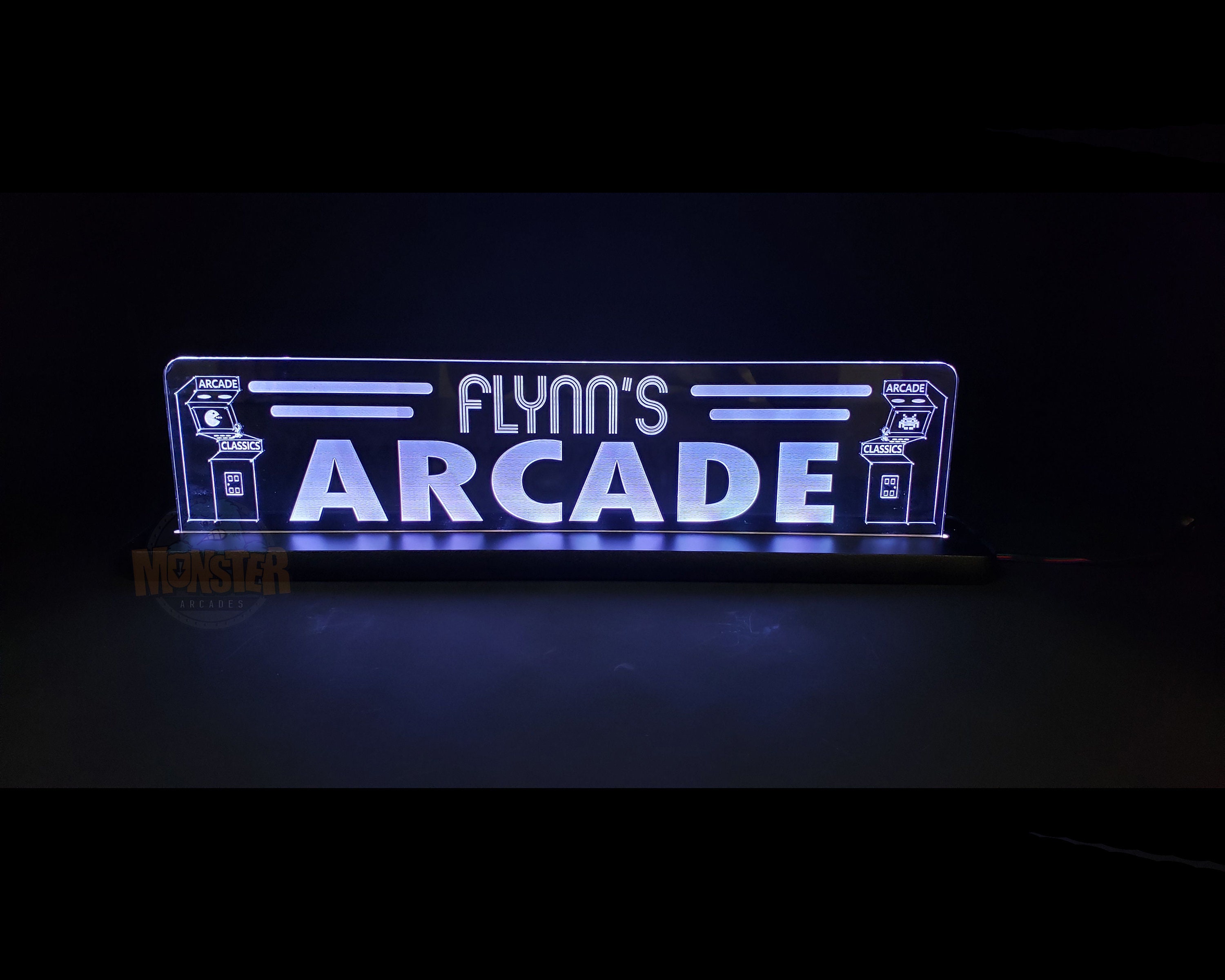 Large Personalized Flynn's Arcade Game Room LED Neon - Etsy