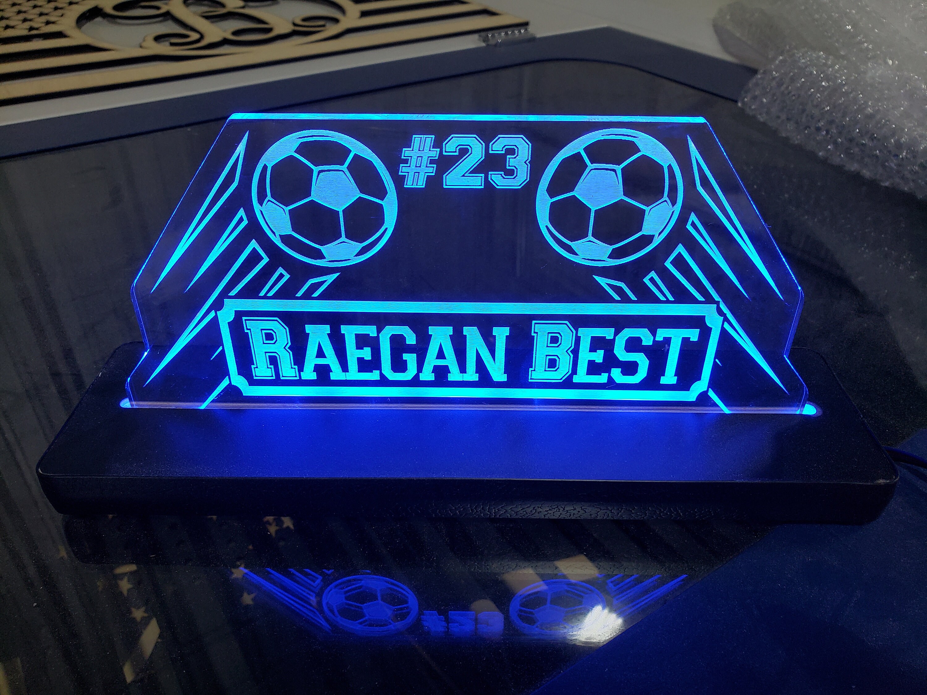 Soccer Custom Acrylic LED Name Sign or Coaches Gift - Etsy