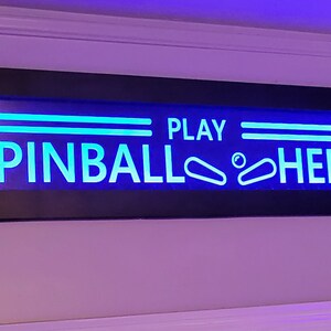 Large Framed Wall Pinball Arcade Game Room LED Acrylic Sign - Etsy