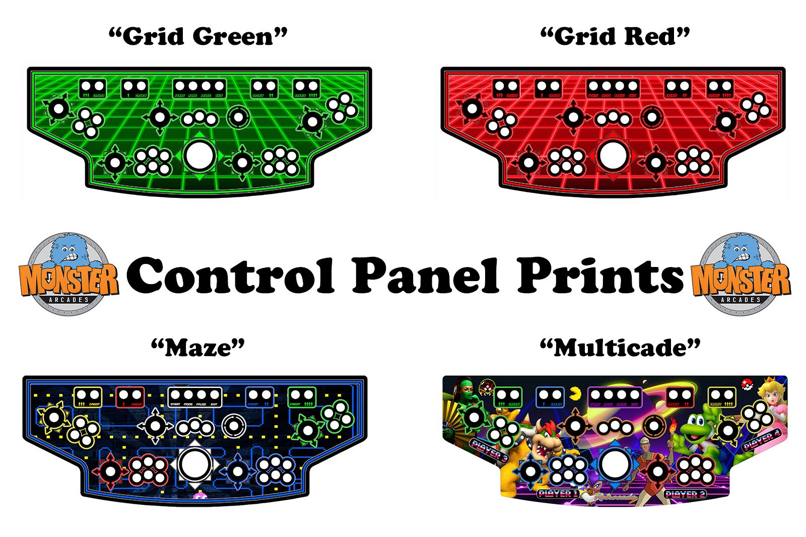 Quad T-panel Arcade Control Panel Art Print - Etsy