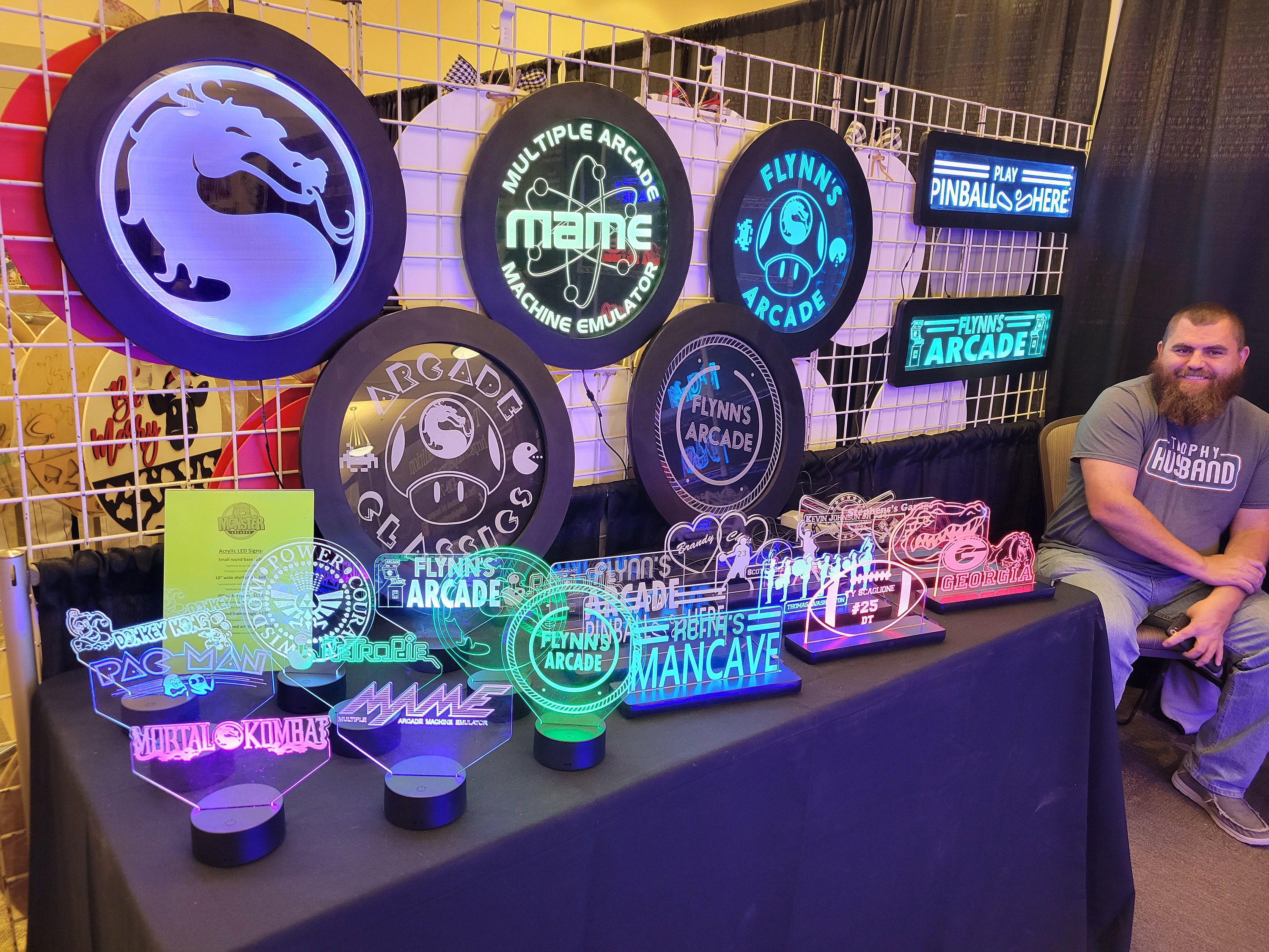 Large Framed Wall Pinball Arcade Game Room LED Acrylic Sign - Etsy