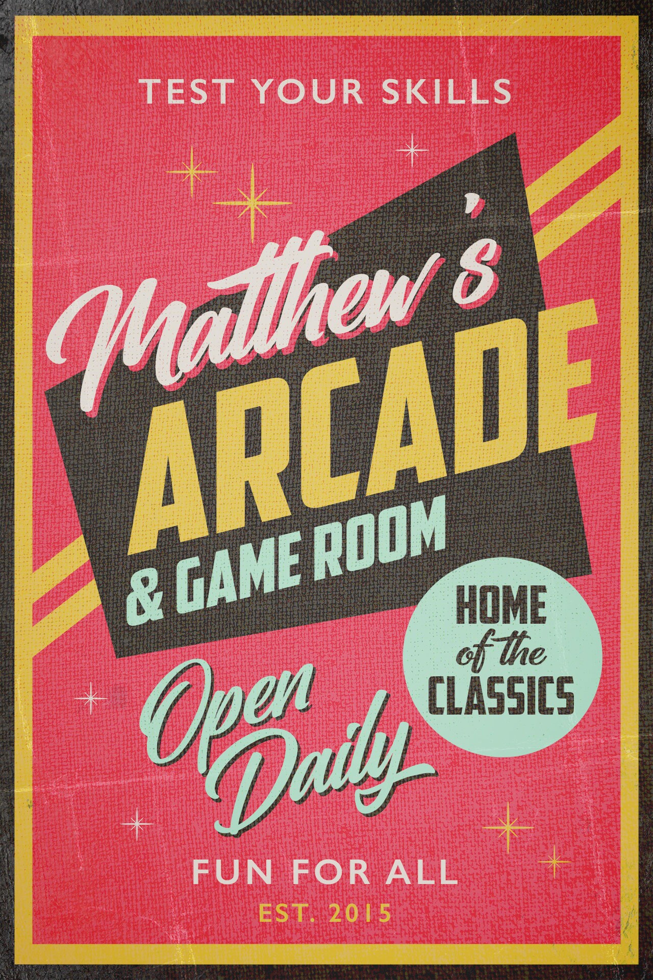Personalized Vintage Arcade Poster Sign Man Cave Basement Game Room - Etsy