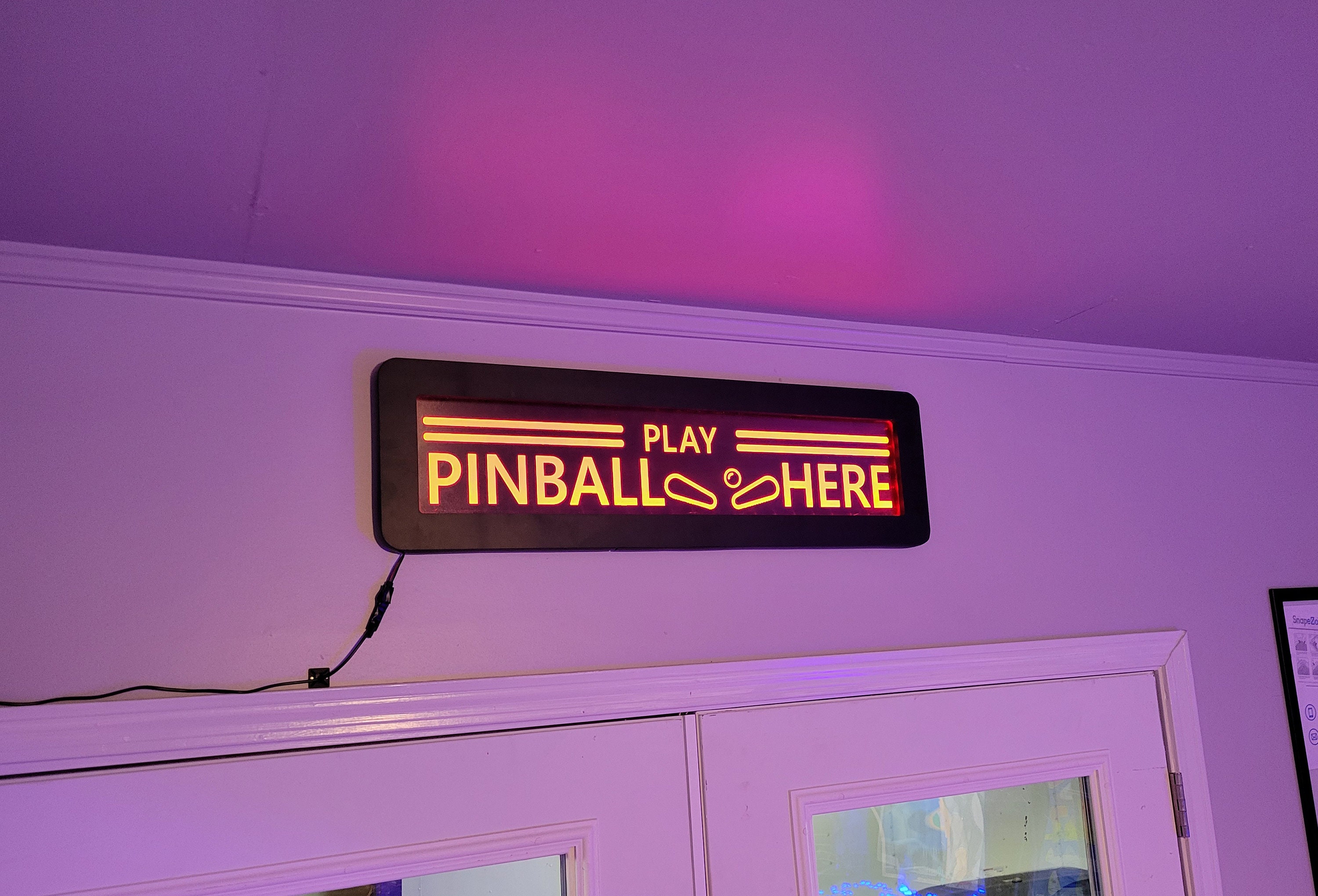 Large Framed Wall Pinball Arcade Game Room LED Acrylic Sign - Etsy