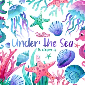 Ocean Clipart, Sea Life Clipart, Ocean Graphics, Seashell Clipart ...