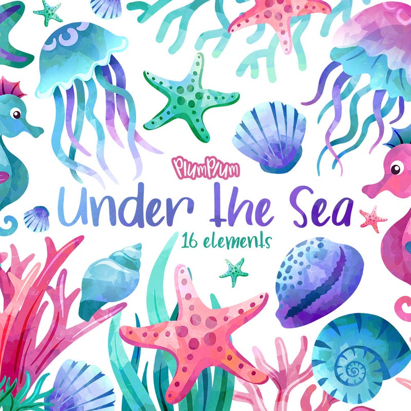 Sea Life Watercolor - Etsy