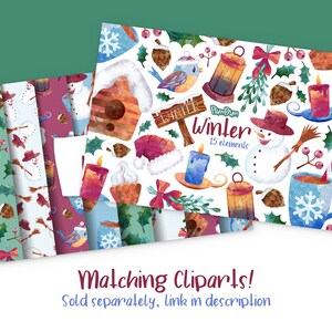 Christmas Digital Papers, Seamless Patterns, Winter Background ...