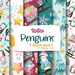 Cute Penguins Digital Papers, Penguin Pattern, Cute Animals, Winter ...