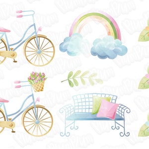 Pastel Clipart, Watercolor Clipart, Spring Graphics, Pastel Watercolor ...