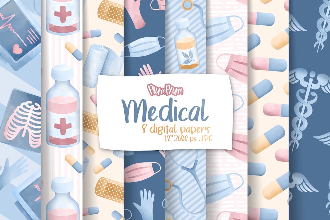 Medical Digital Papers, Medical Pattern, Healthcare Graphics, Seamless ...