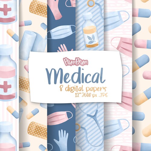 Medical Digital Paper Medical Pattern Seamless Pattern - Etsy