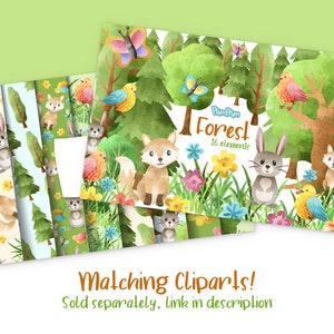 Forest Digital Papers, Forest Pattern, Spring Digital Papers, Tree ...