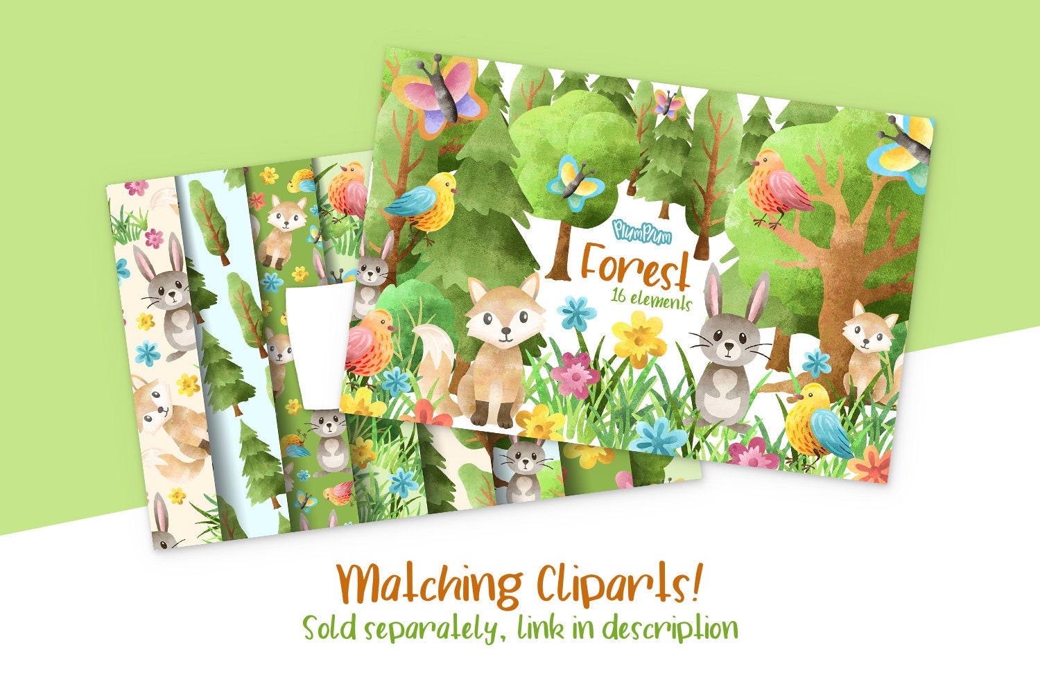 Forest Digital Papers, Forest Pattern, Spring Digital Papers, Tree ...