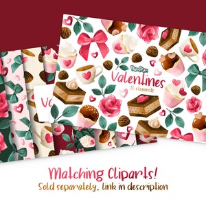 Valentines Digital Papers, Valentines Pattern, Heart Seamless, Seamless ...