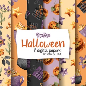 Halloween Digital Paper, Halloween Patterns, Halloween Seamless ...