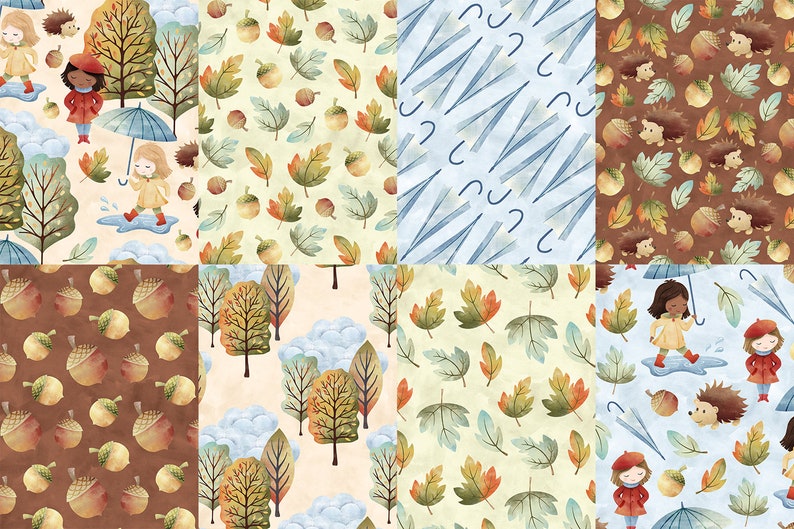 Autumn Digital Papers, Fall Patterns, Fall Digital, Autumn Background ...