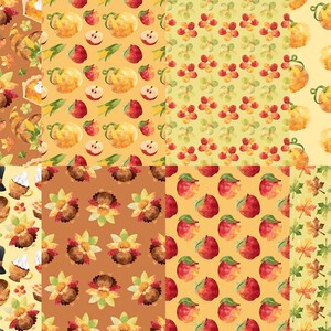 Thanksgiving Digital Paper, Thanksgiving Pattern, Digital Background ...