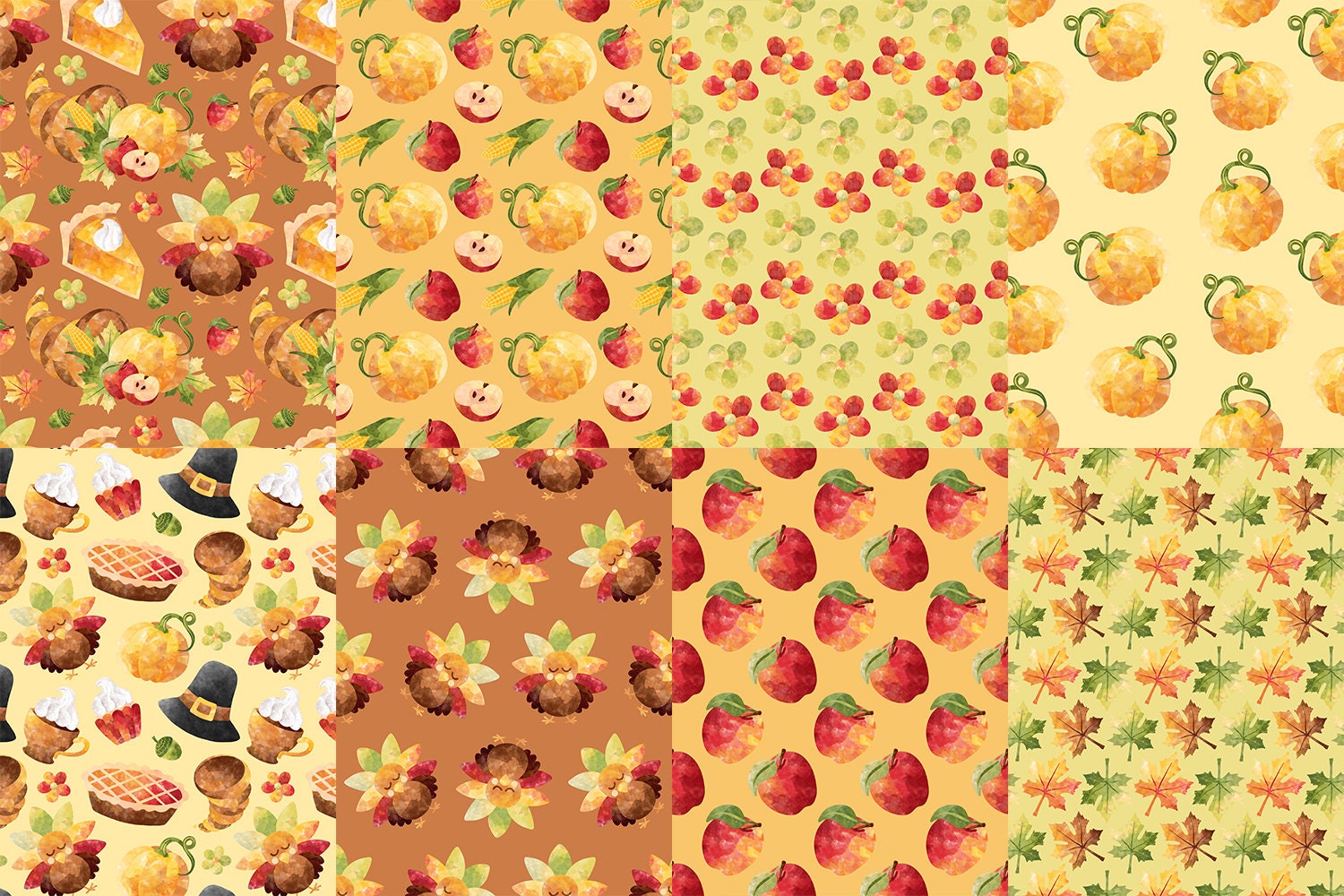 Thanksgiving Digital Paper, Thanksgiving Pattern, Digital Background ...