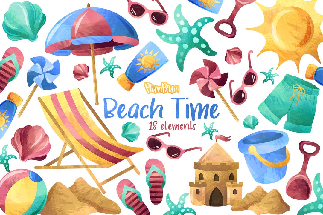 Beach Clipart, Summer Clipart, Summer Graphics, Vacation Clipart ...