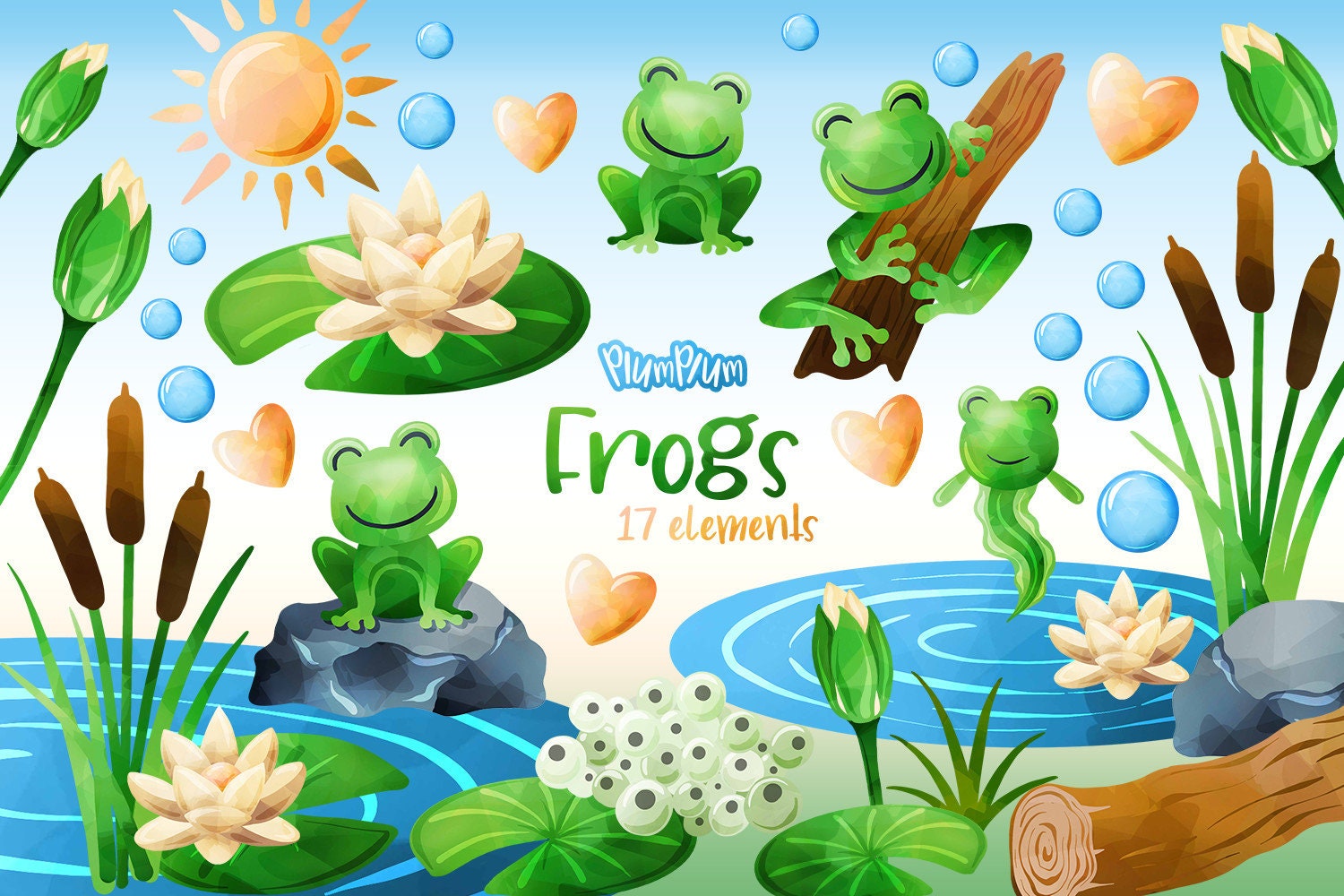 Frog Pond Clipart