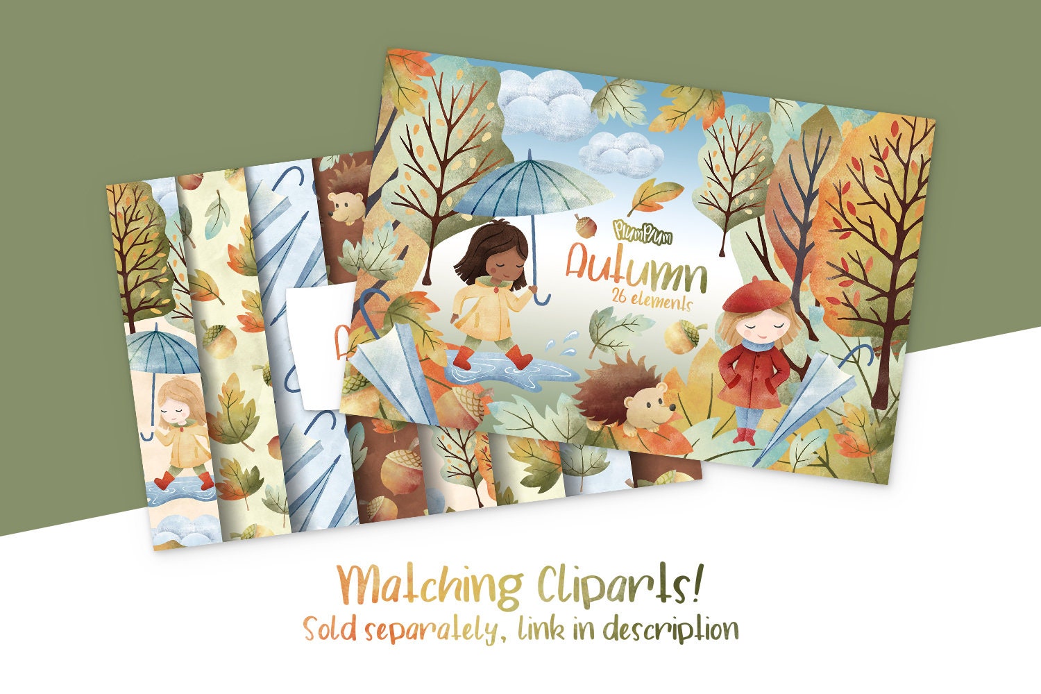 Autumn Digital Papers Fall Patterns Fall Digital Autumn - Etsy