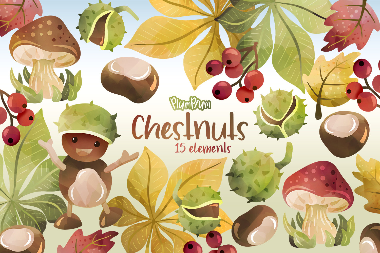 Kastanienblatt Clipart School