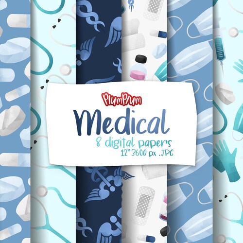 Medical Digital Papers Healthcare Pattern Medical Pattern - Etsy