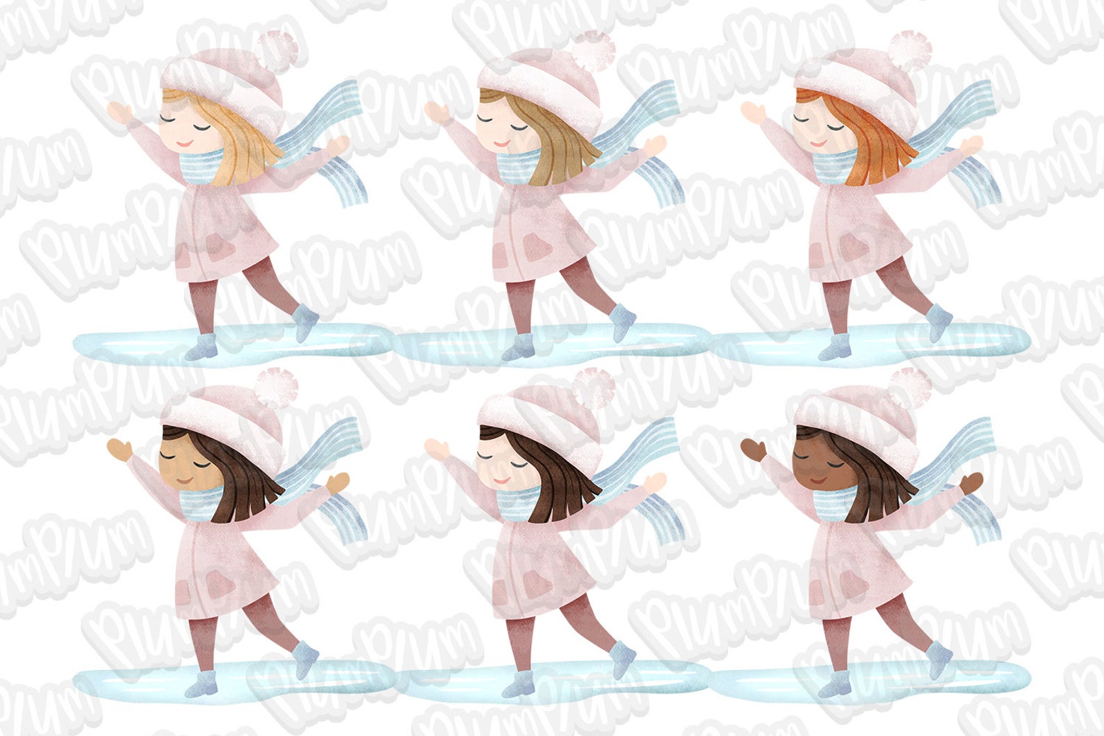 Winter Watercolor Cliparts Clipart Set Winter Illustration - Etsy