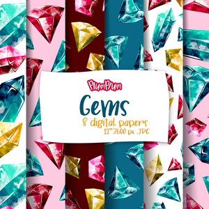 Gem Digital Papers, Gem Patterns, Digital Background, Surface Patterns ...