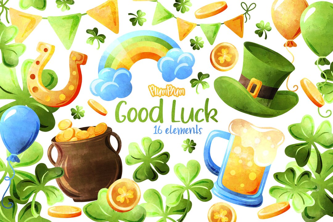 Saint Patricks Day Clipart, Shamrock Clipart, Spring Graphics, Rainbow ...