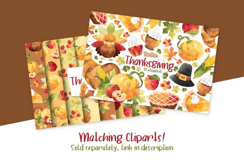 Thanksgiving Digital Paper, Thanksgiving Pattern, Digital Background ...