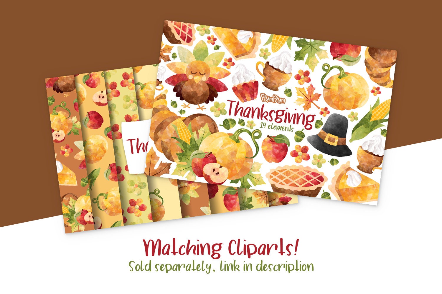 Thanksgiving Digital Paper, Thanksgiving Pattern, Digital Background ...