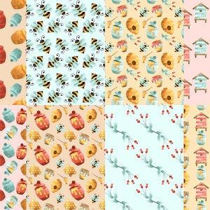 Honey Digital Papers, Bee Pattern, Honey Pattern, Bee Digital, Honey ...