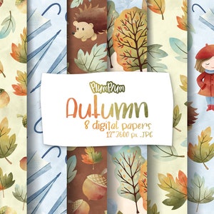 Autumn Digital Papers, Fall Patterns, Fall Digital, Autumn Background ...