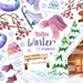 Winter Clipart Bundle, Watercolor Cliparts, Winter Cliparts, Christmas ...