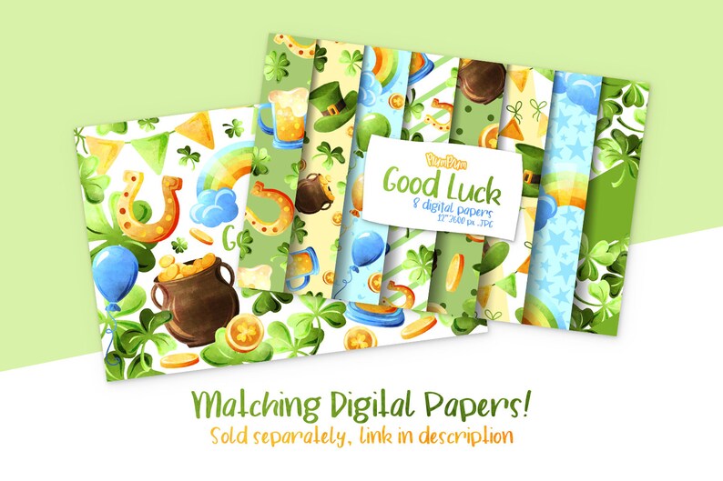 Saint Patricks Day Clipart, Shamrock Clipart, Spring Graphics, Rainbow ...