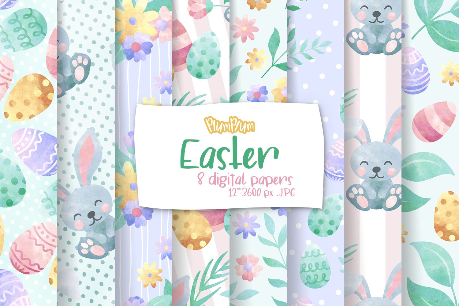 Easter Digital Paper, Easter Pattern, Easter Background, Digital ...