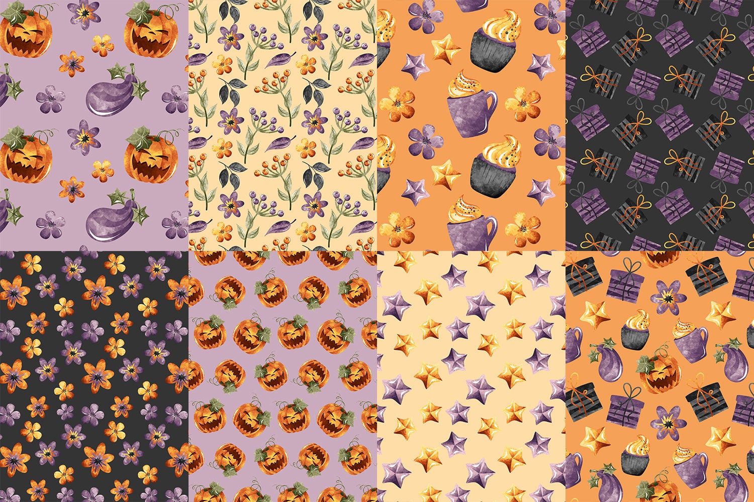 Halloween Digital Paper Halloween Patterns Halloween - Etsy