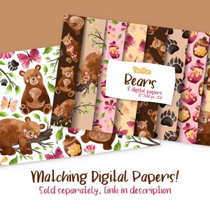 Bears Watercolor Clipart, Cute Bears, Cute Animals, Spring Clipart ...