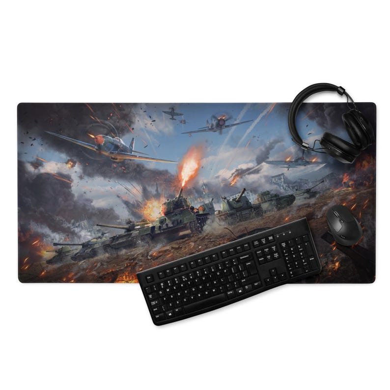 WWII Armored Battle Gaming Mouse Pad – Tanks & Aircraft War Art - Etsy