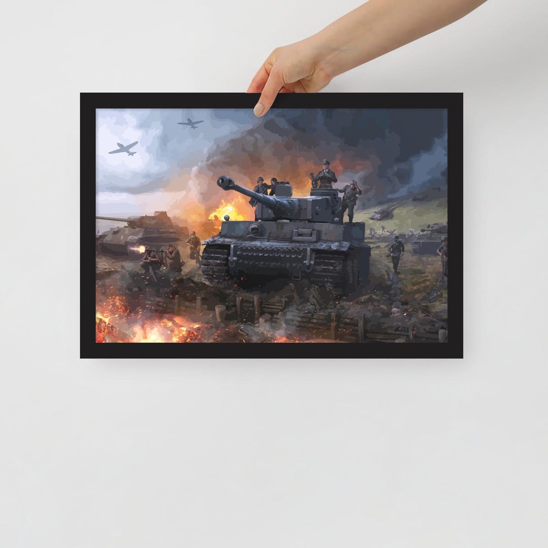 World War II Tiger Tank Battle Framed Poster - Etsy