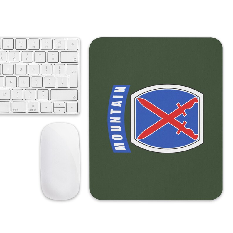 10th Mountain Division Mouse Pad: US Army Gear (rubber Base, 8.7x7.1 ...