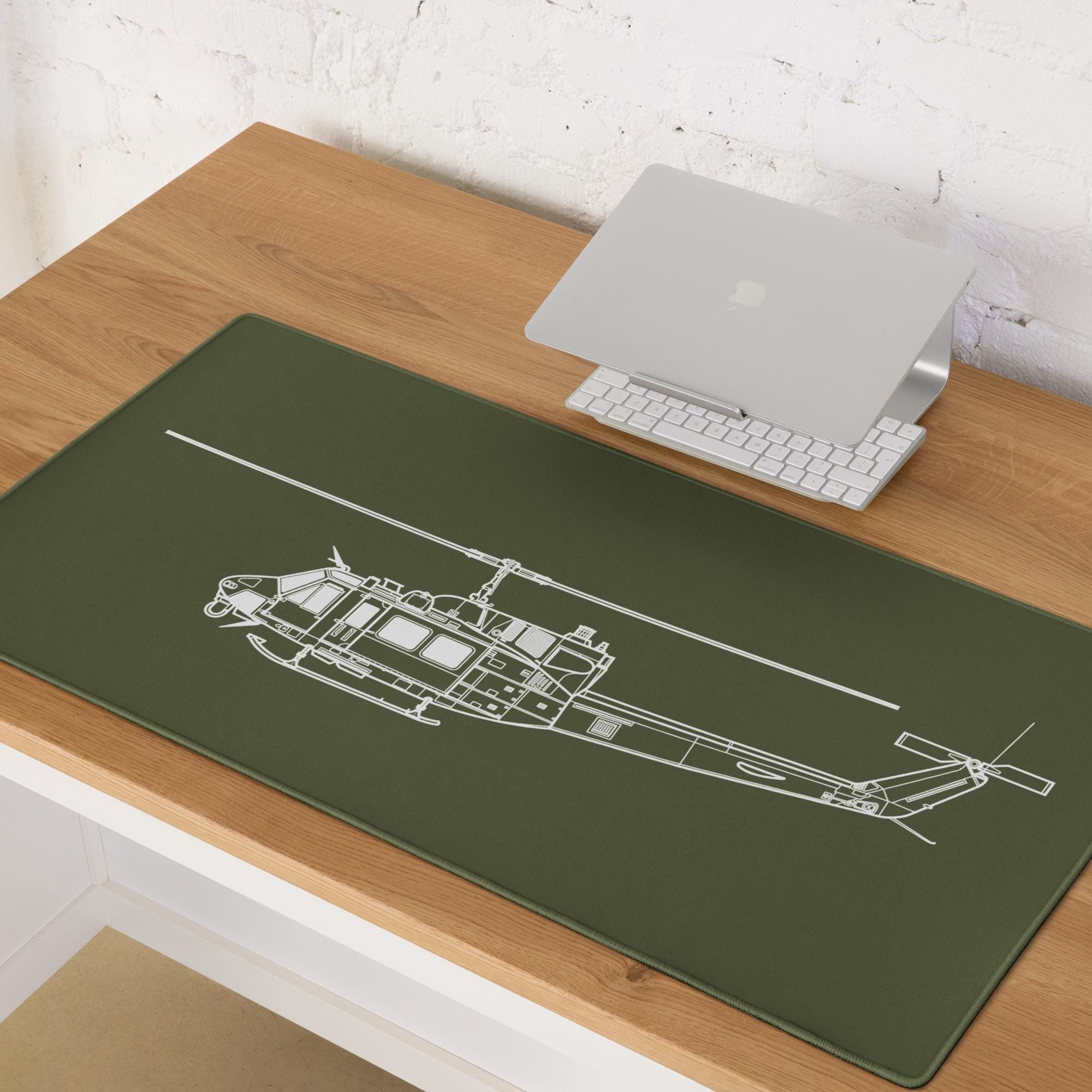 UH-1N Twin Huey Blueprint Desk Mat – Aviation Mouse Pad (36x18) - Etsy
