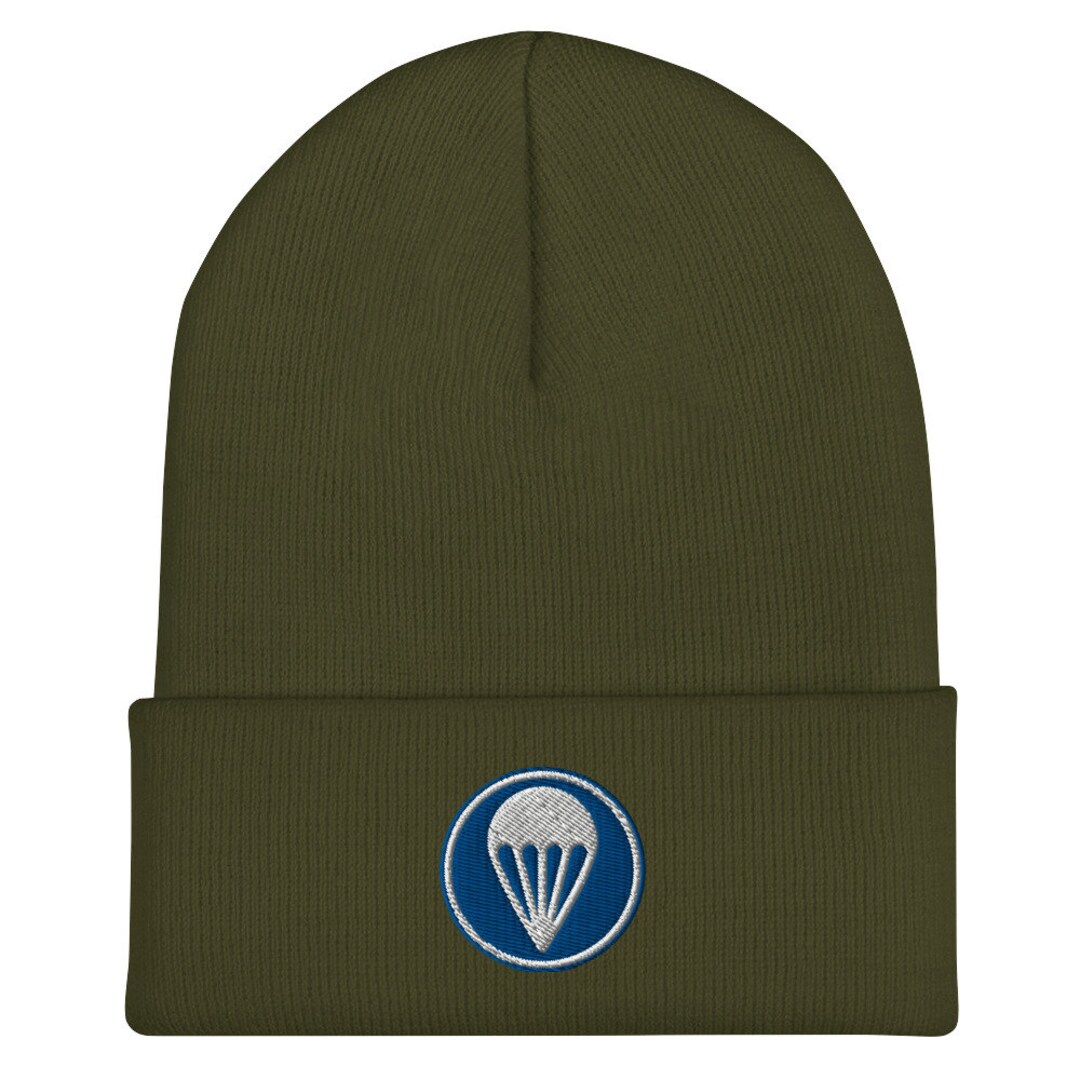 WWII Airborne Paratrooper Cap Emblem Embroidered Cuffed Beanie - Etsy