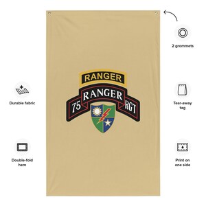 Army 75th Ranger Regiment Scroll and Tab Flag - Etsy