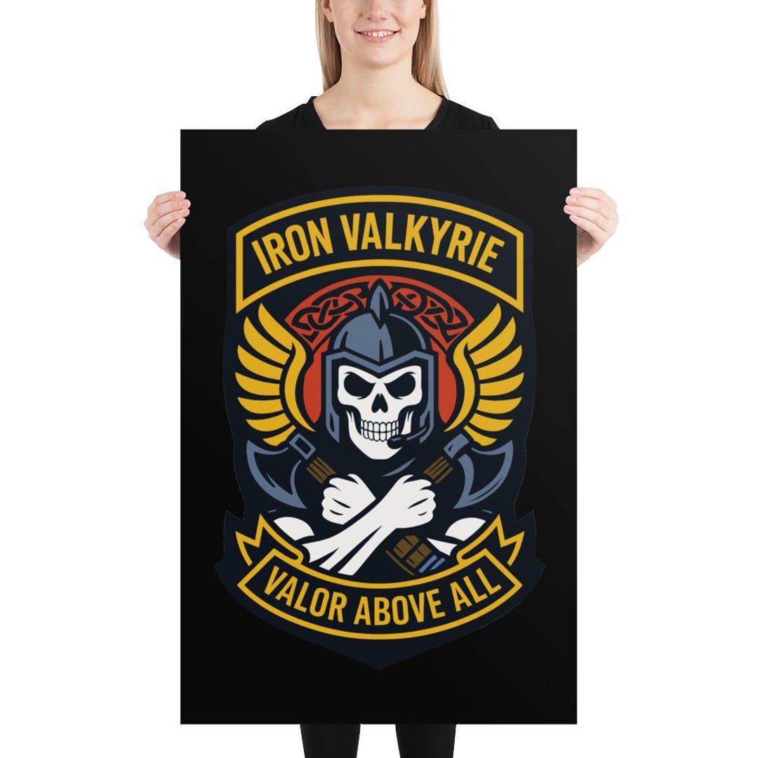 IRON VALKYRIE Emblem – Valkyrie Skull Patch Design, Norse Warrior Crest ...