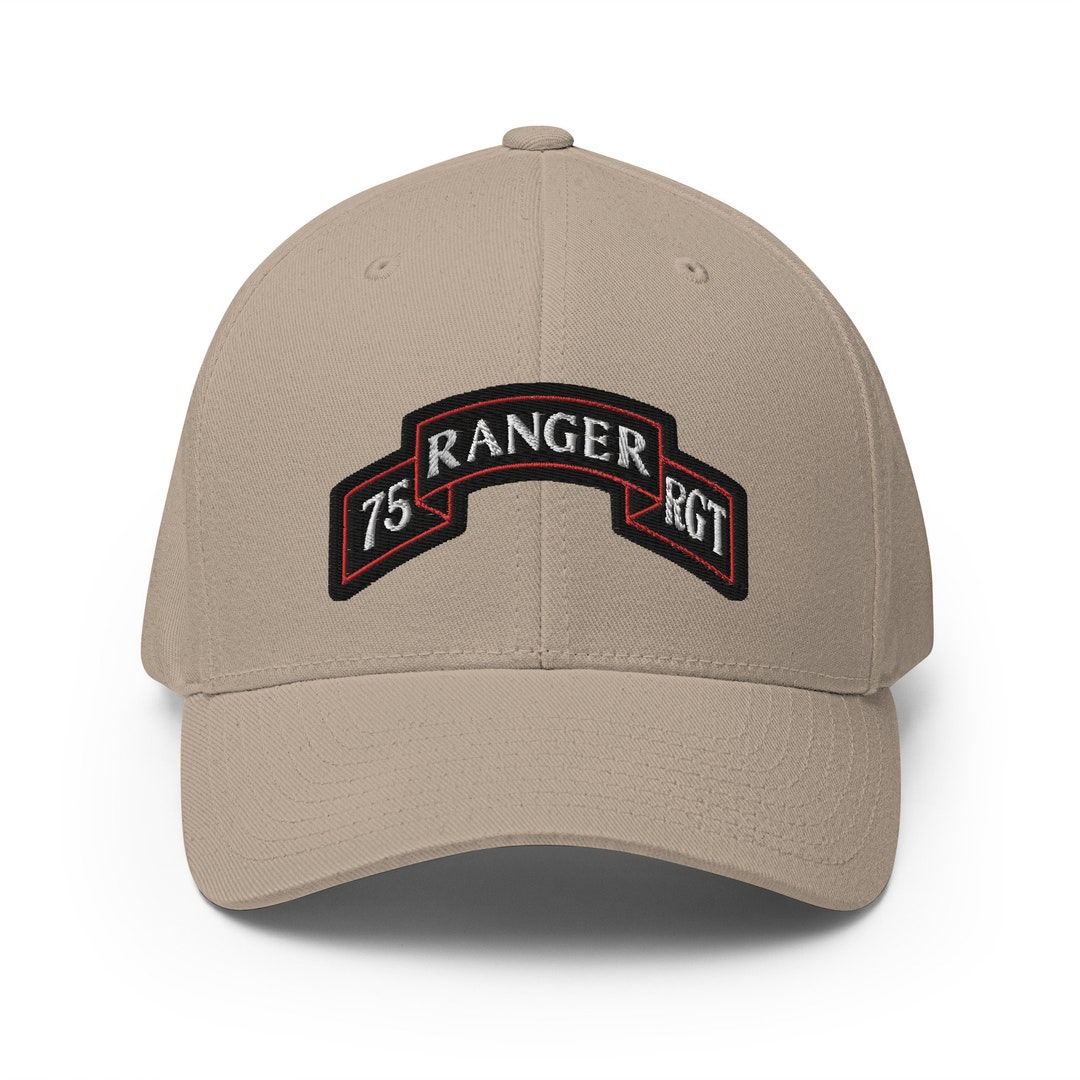 Army 75th Ranger Regiment Scroll Embroidered Flexfit Structured Twill ...
