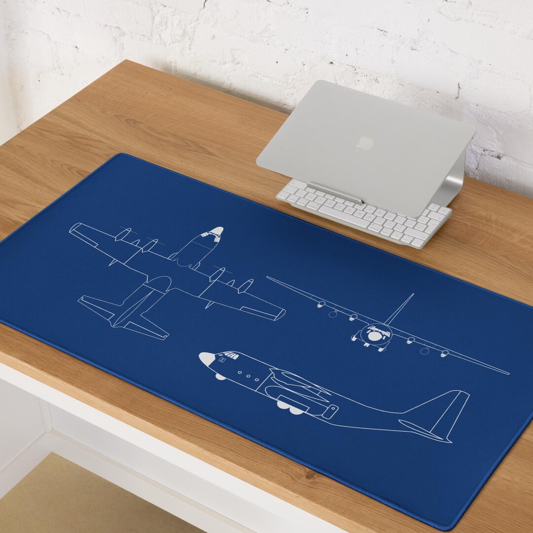 C-130 Hercules Blueprint Extended Desk Mat — 36×18 Aviation Engineering ...