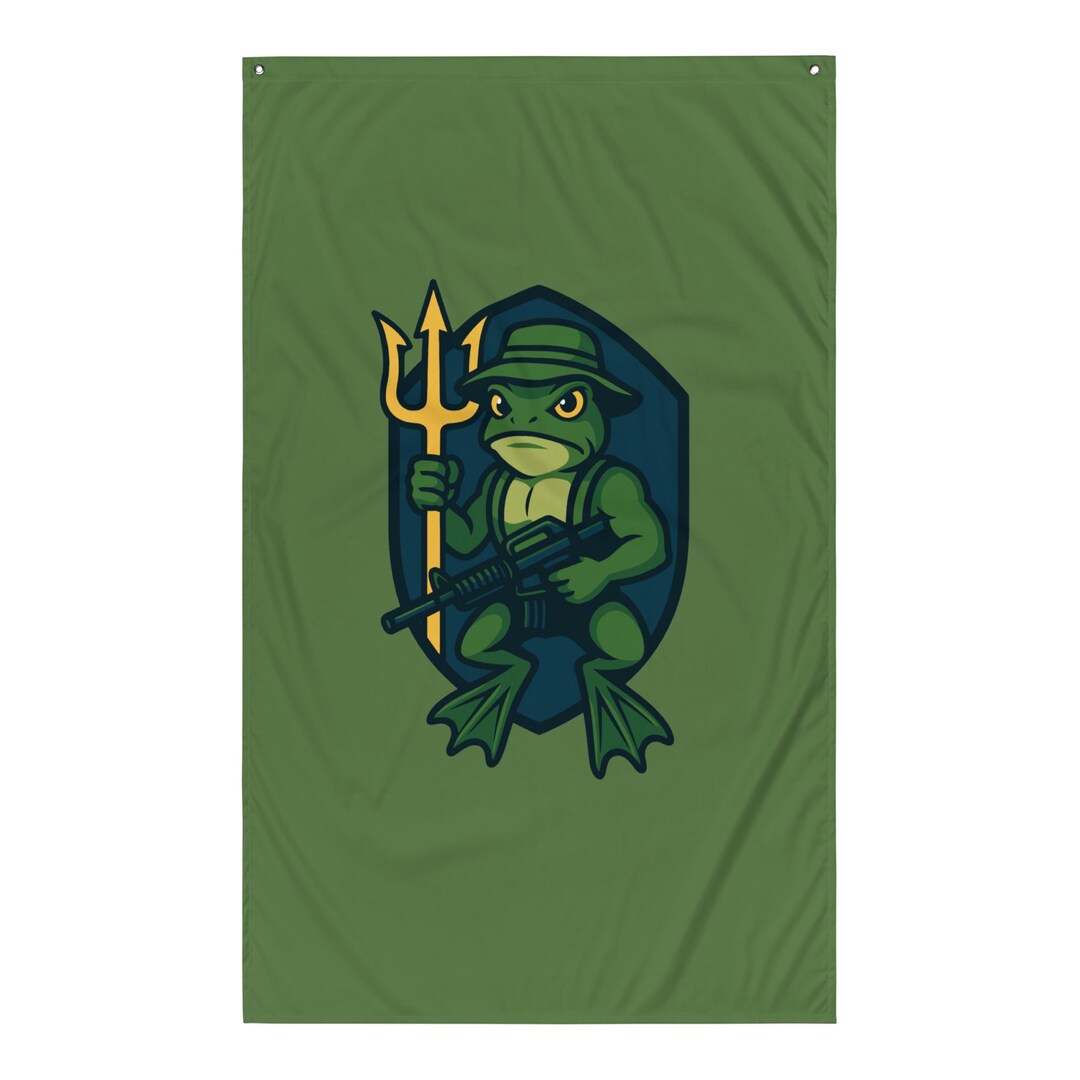 Frogman Trident Warrior Emblem – Tactical Amphibious Commando Design ...